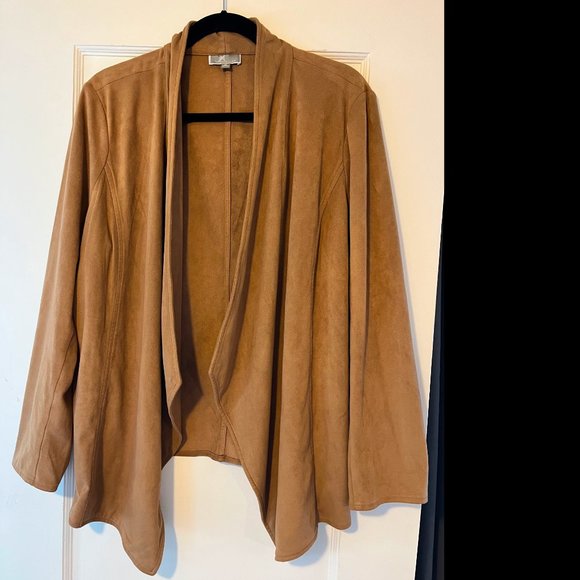 JM Collection | Jackets & Coats | Faux Suede Cropped Openfront Jacket ...